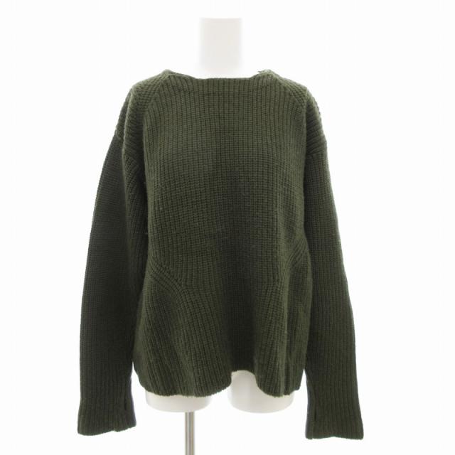 【中古】ゼロエイトサーカス 08SIRCUS リブニット セーター 長袖 プルオーバー 厚手 ウール 1 カーキ S16AL-KN01