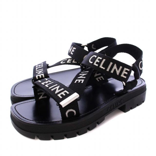 【中古】セリーヌ CELINE LEO STRAPPY レオ ストラッピー サンダル 42 黒 /KH メンズ