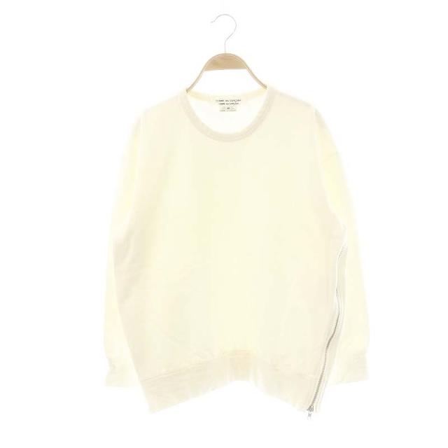 【中古】コムデギャルソンコムデギャルソン サイドジップ スウェット プルオーバー 長袖 XS ホワイト