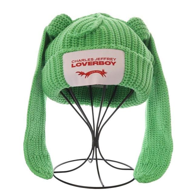 【中古】チャールズジェフリーラバーボーイ 帽子 ニット キャップ グリーン /YO8 ■SH メンズ レディース