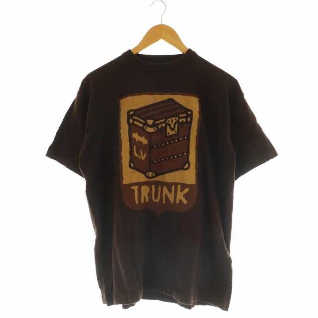 【中古】ルイヴィトン グラフィックショートスリーブクルーネック ニット セーター 半袖 コットン M 茶