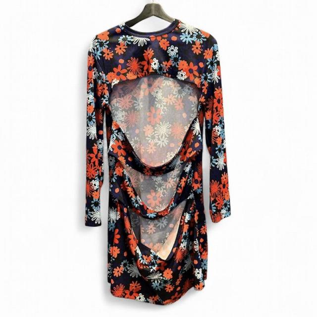 【中古】コムデギャルソンオムプリュス COMME des GARCONS HOMME PLUS 20AW チュニック カットソー  長袖 花柄 S