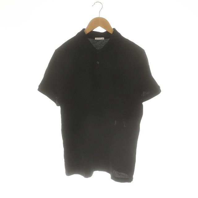 【中古】モンクレール MONCLER MAGLIA POLO MANICA CORTA RESISTANCE ポロシャツ L 黒 /MI ■OS ■SH レディース