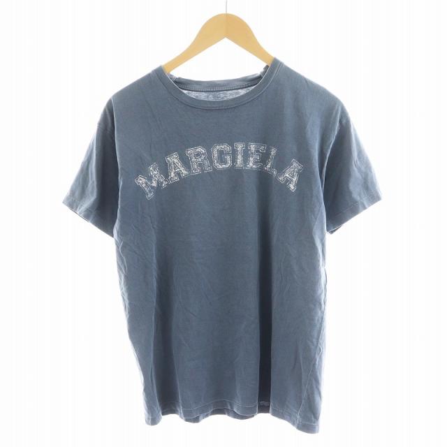 【中古】メゾンマルジェラ 1 10 23SS Tシャツ カットソー 半袖 ロゴ コットン XS 紺 ネイビー