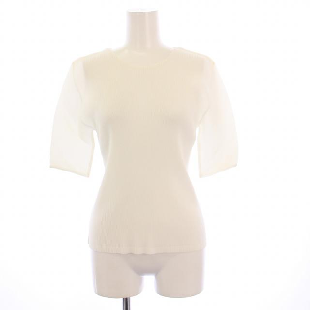 【中古】プリーツプリーズ PLEATS PLEASE イッセイミヤケ カットソー 半袖 プリーツ 無地 3 ホワイト