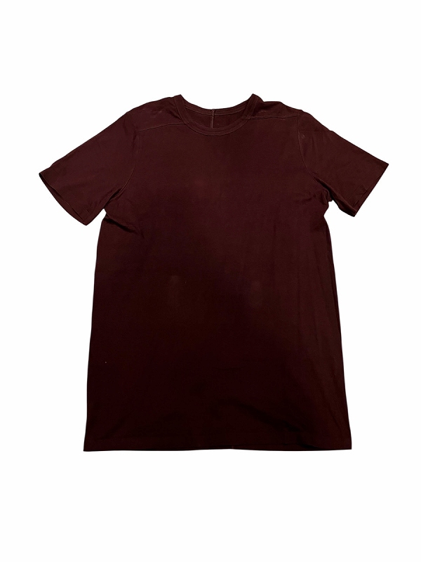 【中古】リックオウエンス Rick Owens Level T-Shirt Tシャツ カットソー 半袖 L ワインレッド RU20F3264-JA ☆AA★