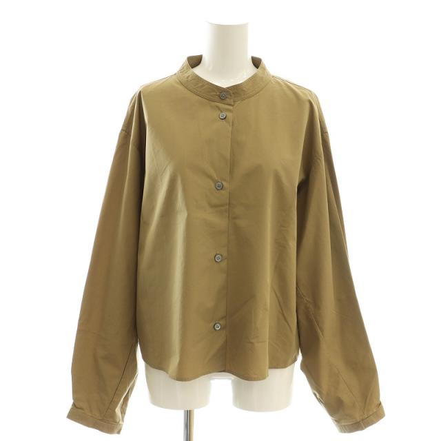 【中古】スタジオニコルソン ナウマン クリーン テック コットンバンドカラーシャツ 1 茶 ブラウン