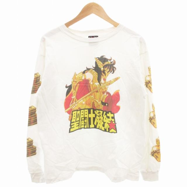 【中古】セントマイケル ×クロット CLOT コラボ 聖闘士凝結 Tシャツ カットソー 長袖 ロンT クルーネック プリント