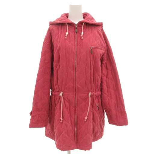 【中古】バーバリーズ Burberrys ヴィンテージ キルティングコート 中綿 フード ミドル 裏チェック ロゴ刺繍 9