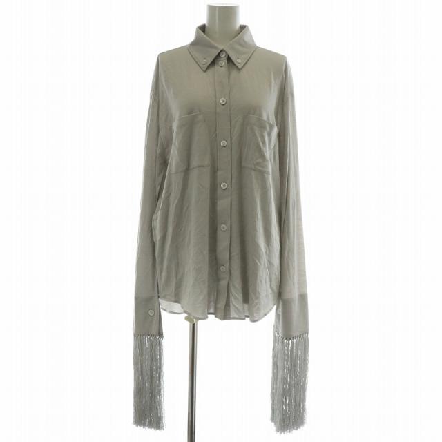 【中古】バーバリー ロンドン BURBERRY LONDON イングランド ENGLAND ボタンダウンシャツ ブラウス ウール シルク