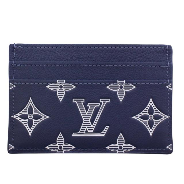 【中古】ルイヴィトン LOUIS VUITTON ポルト カルト ダブル モノグラム シャドウ レザー カード入れ 名刺入れ 牛革