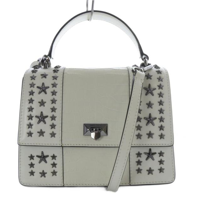 【中古】ジミーチュウ 2WAY ハンドバッグ ワンハンドル ショルダーバッグ 斜め掛け レザー ホワイト /YO8 ■OH