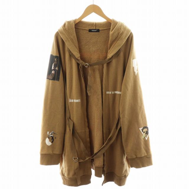 【中古】アンダーカバー 19SS BIG ZIP PARKER WITH TAPE D.HERMITS パーカー ロゴ プリント 3