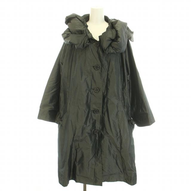【中古】イッセイミヤケ ISSEY MIYAKE ナイロンコート アウター 変形 ミドル リボン 2 M グレー IM03FA539 /YT