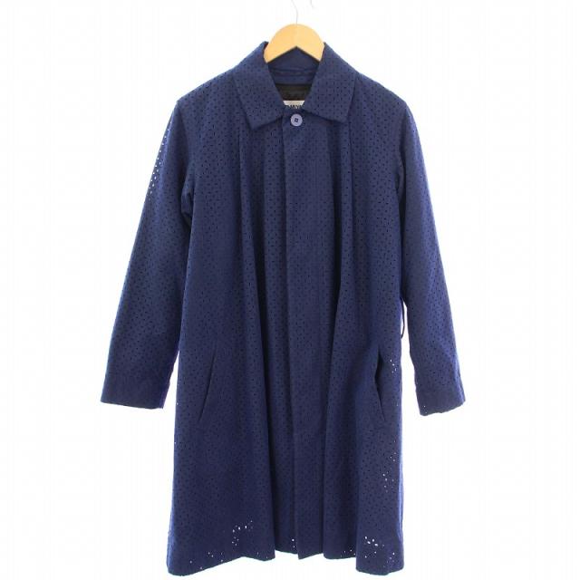 【中古】イッセイミヤケ ISSEY MIYAKE カットワークデザインコート ステンカラー アウター ロング丈