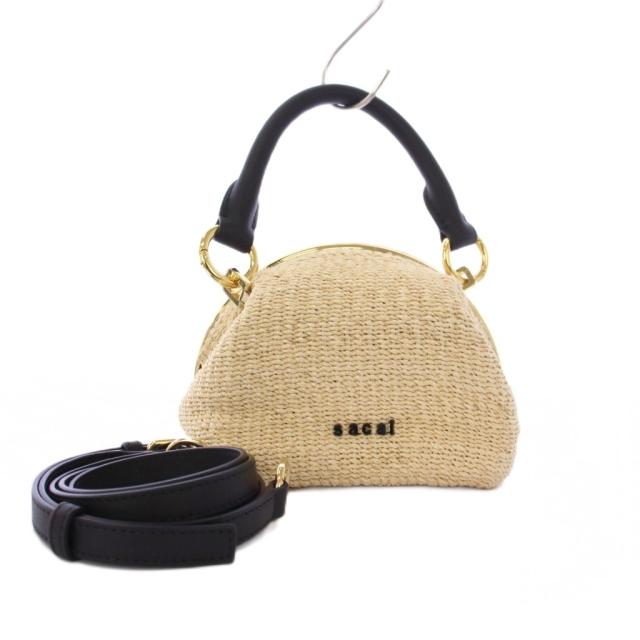【中古】サカイ sacai Abaka Pursket Bag かごバッグ ハンドバッグ ショルダーバッグ 2WAY ナチュラル ブラック /KH