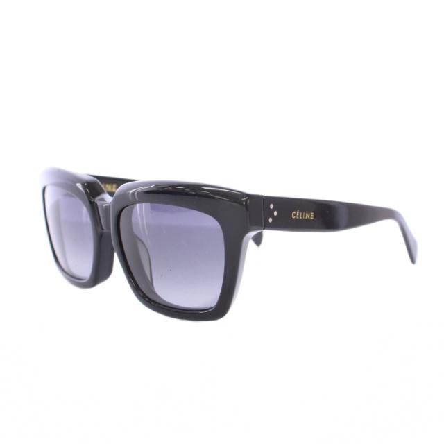 【中古】セリーヌ CELINE フィービー期 サングラス アイウェア メガネ 眼鏡 プラスチック 54□18 145 黒 ブラック