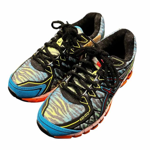 【中古】アシックス asics GEL-KAYANO 20 × KENZO Digital Aqua/Black 虎柄 23 ブラック ライトブルー 1201B032