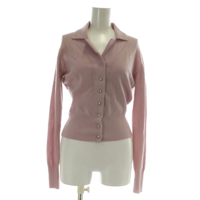 【中古】Christian Dior BOUTIQUE アンサンブルニット カーディガン カシミヤ 長袖 半袖 クルーネック S 紫