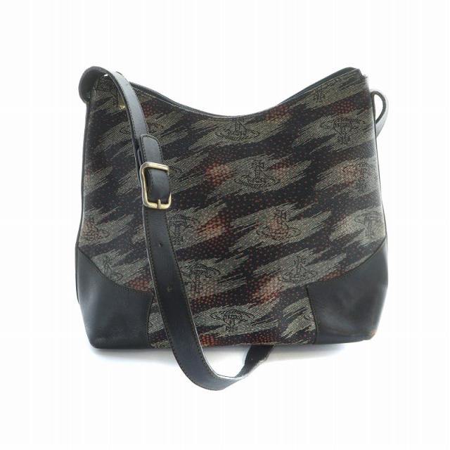 【中古】ヴィヴィアンウエストウッド Vivienne Westwood ショルダーバッグ 斜めがけ ロゴ PVC レザー オーブ 総柄