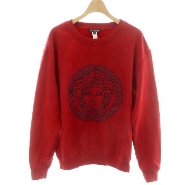 【中古】ジャンニヴェルサーチ ヴェルサーチェ GIANNI VERSACE スウェット トレーナー 長袖 メデューサ 46 3 赤