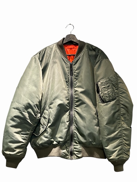 【中古】アヴィレックス AVIREX MA-1 ボンバージャケット フライトジャケット リバーシブル カーキ オレンジ