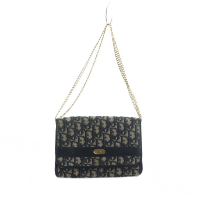 【中古】クリスチャンディオール Christian Dior ヴィンテージ トロッター チェーンショルダー バッグ ゴールド金具