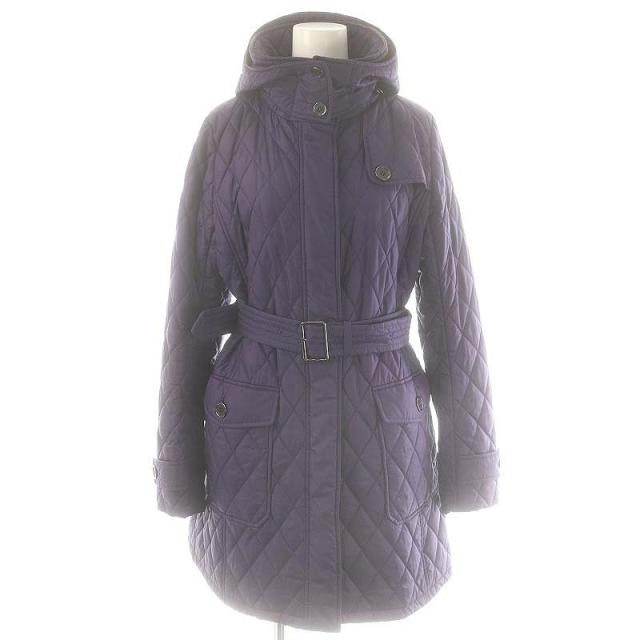 【中古】バーバリー ロンドン BURBERRY LONDON キルティングコート 中綿 ひざ丈 裏地ノバチェック ウエストベルト