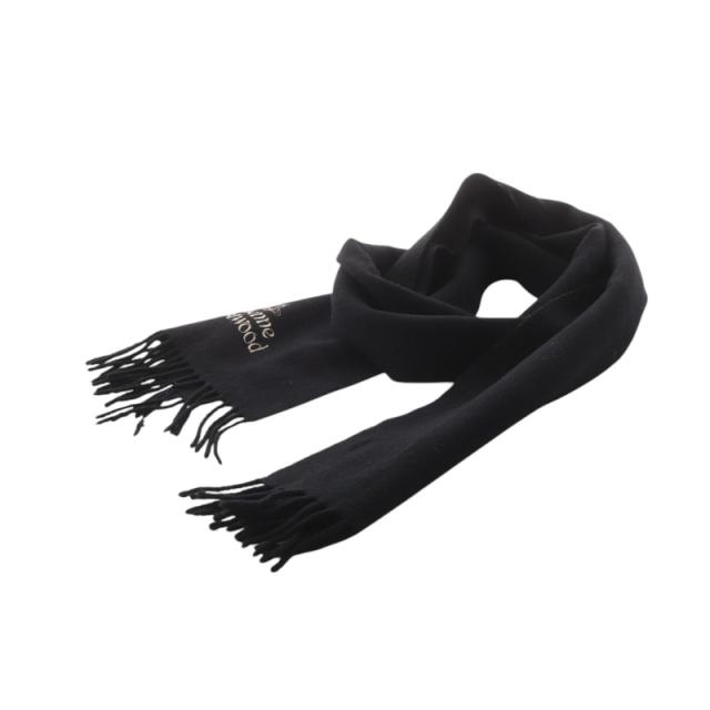 【中古】ヴィヴィアンウエストウッドレッドレーベル Vivienne Westwood RED LABEL マフラー フリンジ オーブ ウール