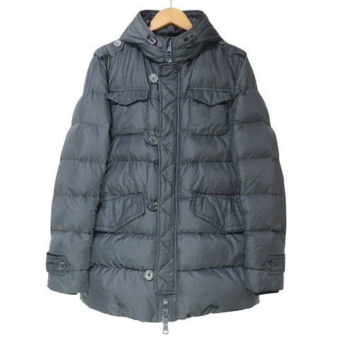 【中古】ヘルノ HERNO ポーラテック ダウンジャケット フード 4ポケット 70967 黒 ブラック 44 S相当 X メンズ