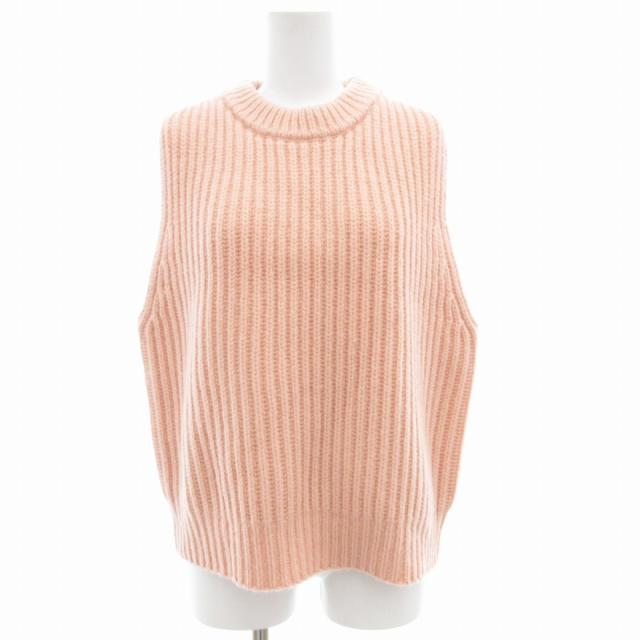 【中古】ハイク HYKE 24AW リブニットベスト プルオーバー 厚手 ウール 1 ピンク /GV レディース