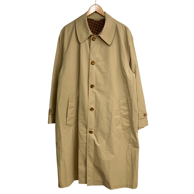 【中古】ダンヒル dunhill 美品 ステンカラーコート バルマカーンコート ロング丈 L ベージュ PG980X-EU505 メンズ