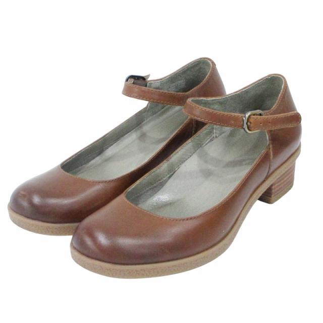 【中古】ダンスコ DANSKO DEENA ウォータープルーフ パンプス メリージェーン レザー ストラップ 37 約23.5-24cm
