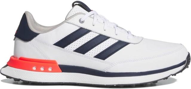[アディダス] S2G SL レザー 24 [S2G SPIKELESS LEATHER 24 GOLF] クラウドホワイト/コレジエイトネイビー/ルシッドレッド IH8523