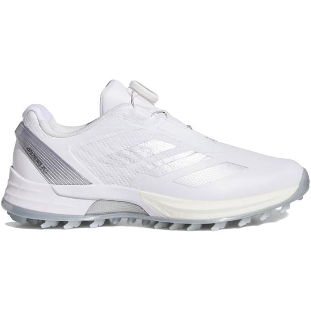 [アディダス] アディゼロ ZG ローカット ボア スパイクレス [W ADIZERO ZG LOW CUT BOA SPIKELESS GOLF] クラウドホワイト/シルバー/グレーツー JS1764