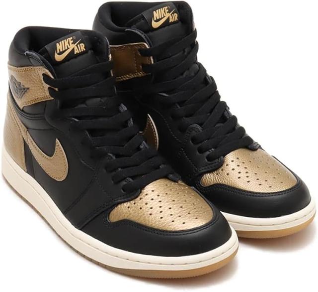 [ナイキ] エア ジョーダン 1 レトロ ハイ [AIR JORDAN 1 RETRO HIGH OG Black and Gold] ブラック/セイル/メタリックゴールド DZ5485-071