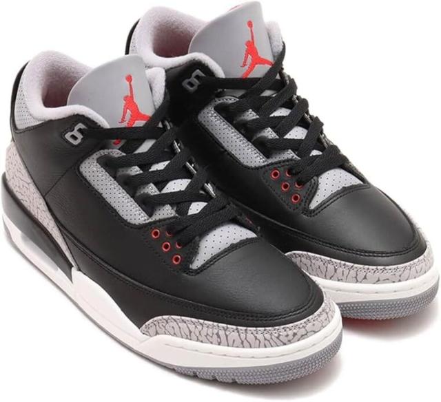 [ナイキ] エア ジョーダン 3 レトロ [AIR JORDAN 3 RETRO] ブラック/セメントグレー/サミットホワイト/ファイヤーレッド DN3707-010