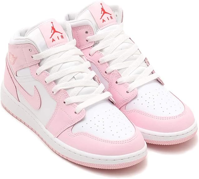 [ナイキ] エア ジョーダン 1 ミッド GS [J AIR JORDAN 1 MID GS] ピンクフォーム/ホワイト DQ8423-608