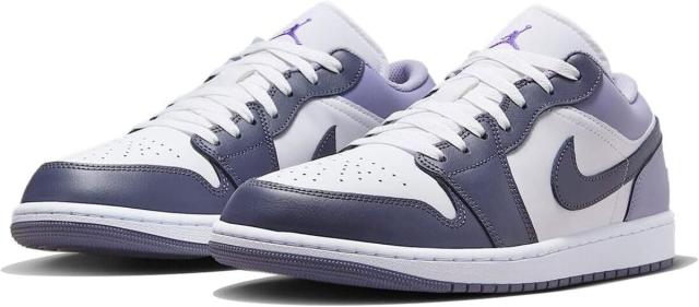 [ナイキ] エア ジョーダン 1 ロー  [AIR JORDAN 1 LOW] ホワイト/ダークブルーグレー/パープルコメット/インディゴヘイズ 553558-145