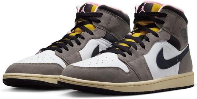 [ナイキ] エア ジョーダン 1 ミッド SE [AIR JORDAN 1 MID SE] ホワイト/グレー/ブラック HQ2011-100