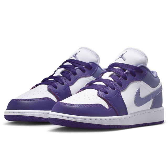 [ナイキ] エア ジョーダン 1 ロー GS [J AIR JORDAN 1 LOW GS] パープル/ホワイト 553560-551