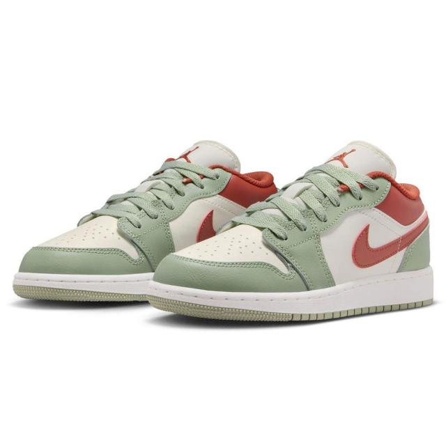 [ナイキ] エア ジョーダン 1 ロー GS [J AIR JORDAN 1 LOW GS] セイル/ライトグリーン/レッド 53560B-133