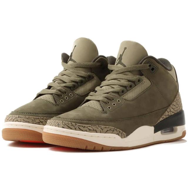 [ナイキ] エア ジョーダン 3 レトロ [AIR JORDAN 3 RETRO] ミディアムオリーブ/ニュートラルオリーブ/セイル/セコイア DN3707-202