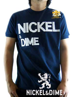 【新品】 【メール便対応】 【レビューを書いて送料無料】 NICKEL&DIME　ニッケル&ダイム S/S Tシャツ パリコロ ジャージー M C ロゴ ネイビー【半袖】