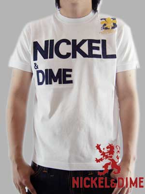 【新品】 【メール便対応】 【レビューを書いて送料無料】 NICKEL&DIME　ニッケル&ダイム S/S Tシャツ パリコロ ジャージー M C ロゴ ホワイト【半袖】