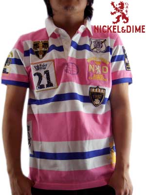 【新品】 【メール便対応】 【レビューを書いて送料無料】 ★NICKEL&DIME　ニッケル&ダイム S/S ポロシャツ ポロ ピケ リガート M C ピンク【Green】【Pink】【半袖】