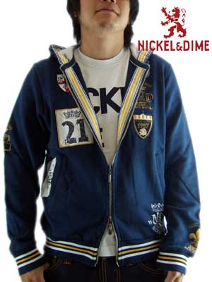 【新品】 ★NICKEL&DIME　ニッケル&ダイム ジュビーノ コン カプチョ C ジップ フェルパ ネイビー【Red】【Navy】【パーカー】