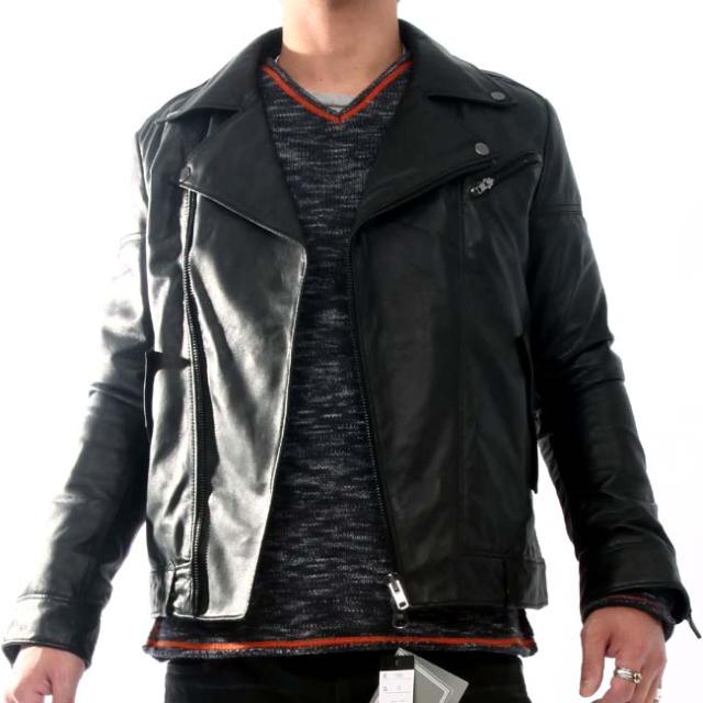 【新品】 ★ヴィル ディスポワール レザー ジャケット ダブル 11803 ブラック Ville D'Espoir