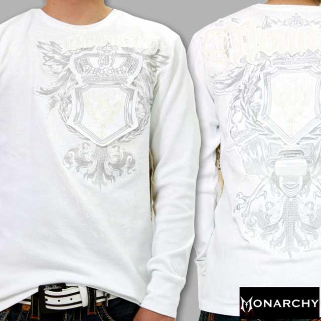【新品】 【メール便対応】 【レビューを書いて送料無料】 MONARCHY L/S TEE M300-D52-10 Live Rich White モナーキー Tシャツ ライブ リッチ ホワイト 【セレブ/長袖/LA】