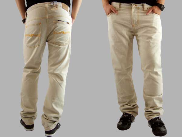 【新品】 ヌーディージーンズ シンフィン ローヨーク シン スキニー レッグス シルバー ウェフト エクリュー